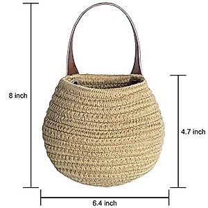 Jute Woven Hanging Storage Baskets, 2pack Wall Hanging Basket Organizer for Plants, Key, Sunglasses, Wallet on Door, Small Woven Baskets for Storage, Rope Woven Baskets for Baby Nursery Kids Gift