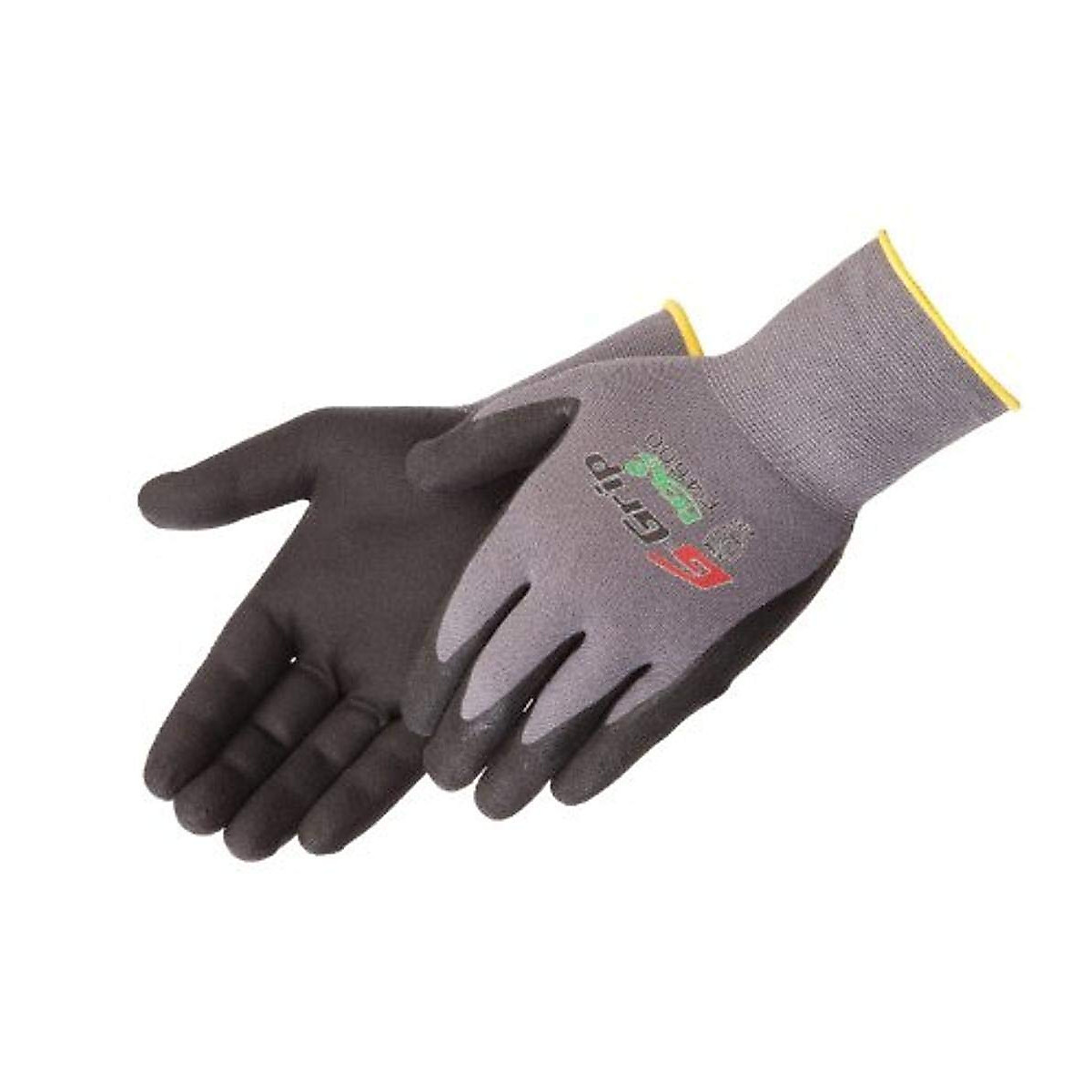 Liberty Glove & Safety F4600S G-Grip Nitrile Micro-Foam Palm Coated Seamless Knit Glove with 13-Gauge Gray Nylon Shell, Small, Black (Pack of 12)