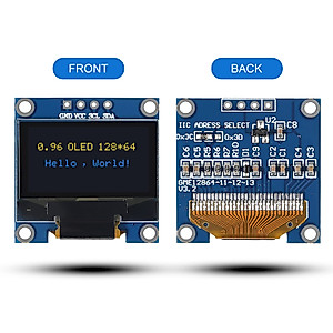 AITRIP 10 PCS 0.96 inch 12864 128X64 OLED LCD Display Board Module I2C IIC SSD1306 Driver 4 Pins Compatibile with Raspberry Pi (Blue and Yellow)
