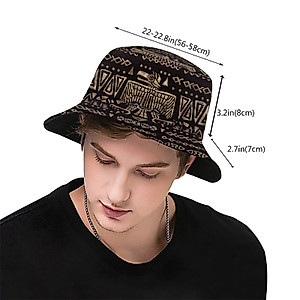 African Print Bucket Hat African Egyptian Culture Summer Fisherman Cap Outdoor Beach Sun Hats for Women Men