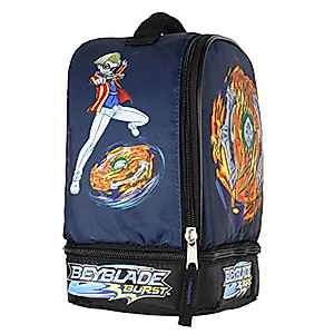 Beyblade Burst Fafnir Spinner Top Fumiya Kindo Dual Compartment Insulated Lunch Box Bag Tote