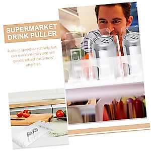 CAXUSD Bottle Sliding Organizer 1 Set Shelf Pusher White 35c Drinks Showcase Shop Drink Pusher Machine