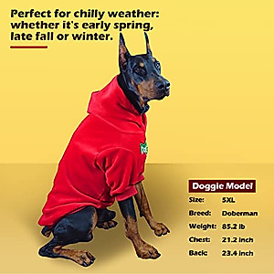 Kai Premium Dog Hoodie for Large Dog, Velvet Material, Dog Power, Medium Dog Hoodie, Dog Sweater (6XL, Grey)