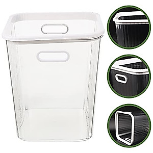 Zerodeko Garbage Bin Clear Trash Can Transparent Wastebasket Square Garbage Container Bin Small Trash Bin Plastic Garbage Can for Home Bathroom Bedroom Kitchen Dorm Room Office Bathroom Trashcan
