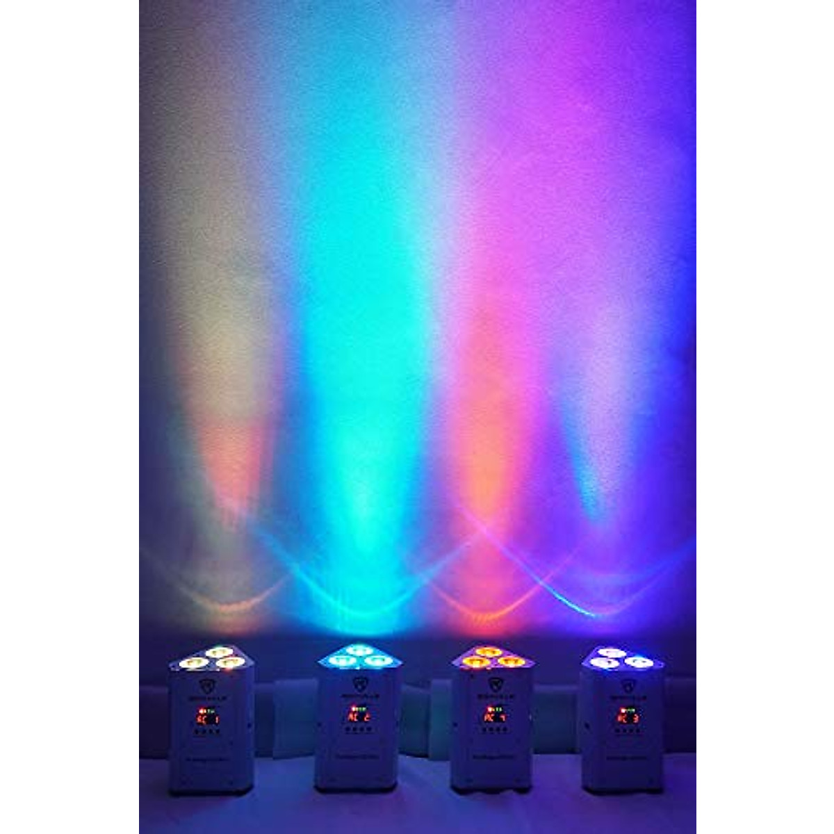 Rockville RGBWA+UV Rechargeable Wireless Wash DJ Up-Light in White (RockWedge LED