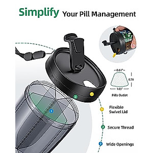 Large Supplement Organizer Bottle, Holds Plenty of Vitamins in 1 Monthly Pill Dispenser with Anti-Mixing & Wide Openings Design, Easy to Retrieve Meds, Includes 20 Pcs Stick-on Labels