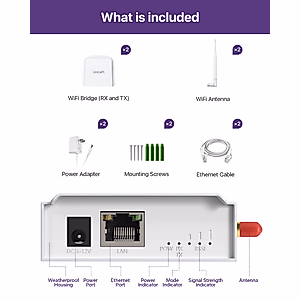 Wireless Bridge Point to Point, 900MHz Outdoor WiFi Bridge with 2600 feet Long Range Transmission Distance