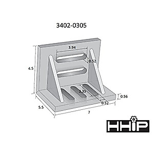 HHIP 3402-0305 7" x 5-1/2" x 4-1/2" Slotted Angle Plate, Webbed