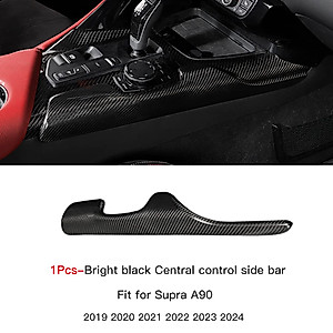 JSWAN Real Carbon Fiber Center Consoles Gear Shift Frame Side Cover Fit for Toyota Supra GR A90 MK5 Gear Shift Panel Trim Sticker Central Control Dashboard Cover
