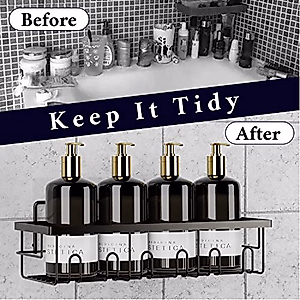 304 Stainless Steel Rustproof Shower Caddy Basket, Adhesive Shower Shelves, No Drilling Wall Mounted Adhesive Bathroom Storage Organizer, Shower Caddy Bathroom Shelf for Shampoo Conditioner Razor