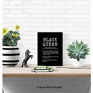 Empowered Black Women Wall Art - African American Women Wall Decor - Black Woman Poster - 8x10 Motivational Inspirational Decor - Positive Quotes Decoration - Encouragement Gifts for Girls, Teens