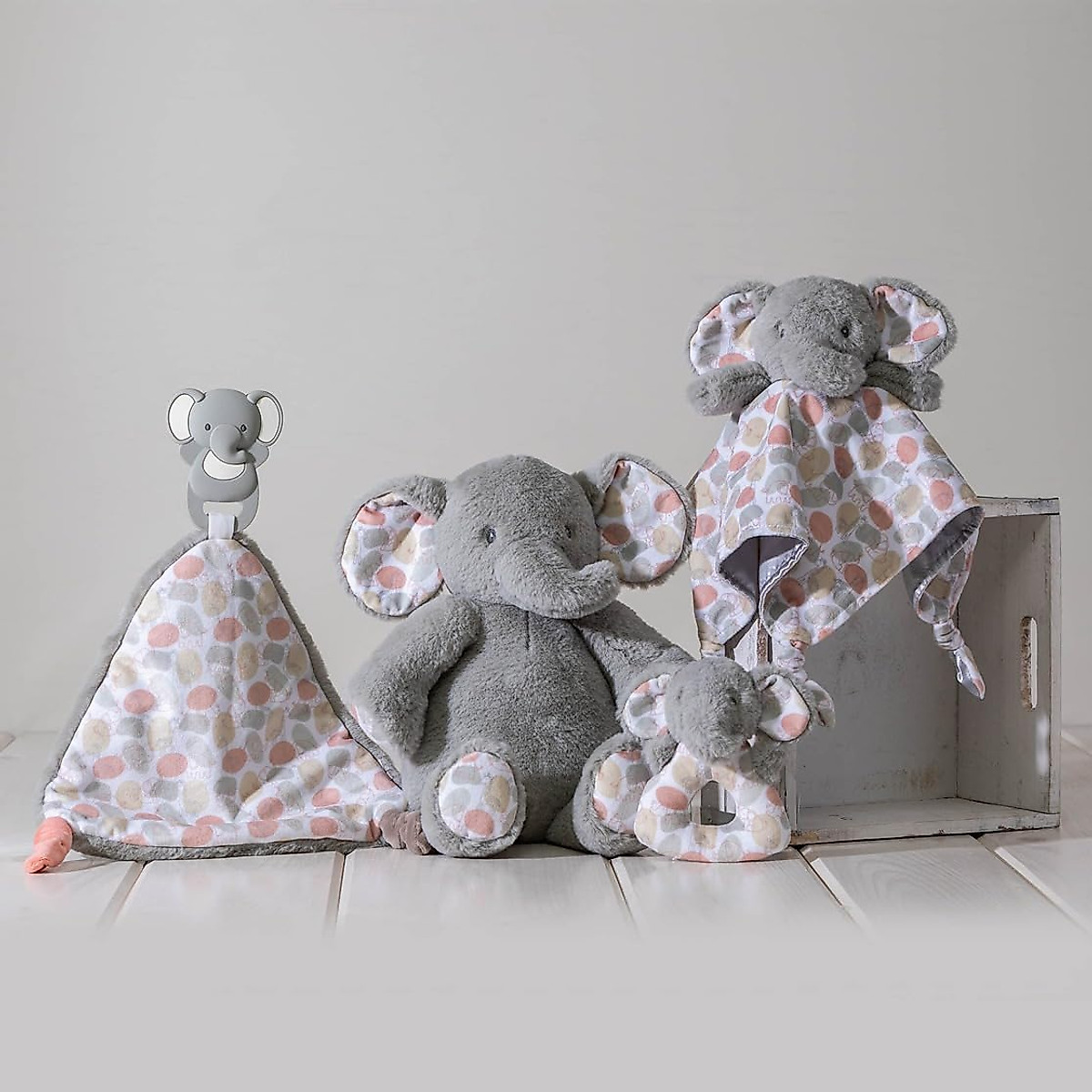 Mary Meyer Stuffed Animal Security Blanket, 13-Inches, Grey Kalahari Elephant
