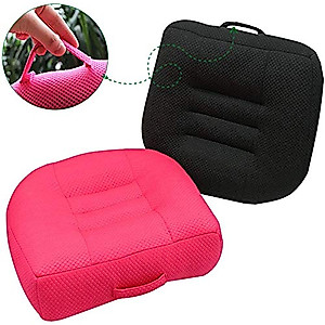 Car Seat Cushion, Office Chair Booster Seat Booster Cushion, Breathable Mesh Portable Car Booster Seat for Short Drivers Extra Thick Seat Cushion for Car Office,Home, 40x40x12cm Black