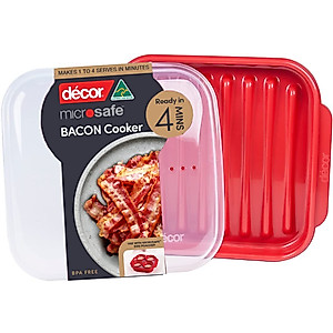 Decor Microsafe Bacon Cooker One Size Red