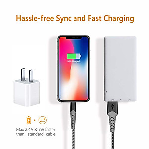 iPhone Charger, Lightning Cable MFi Certified iPhone Charger Cable 5Pack 0.6ft 2x3ft 2x6ft iPhone Charging Cable for iPhone 13 12 11 Xs Max XR X 8 8Plus 7 7Plus 6S 6S Plus SE iPad Nan More(Orange)