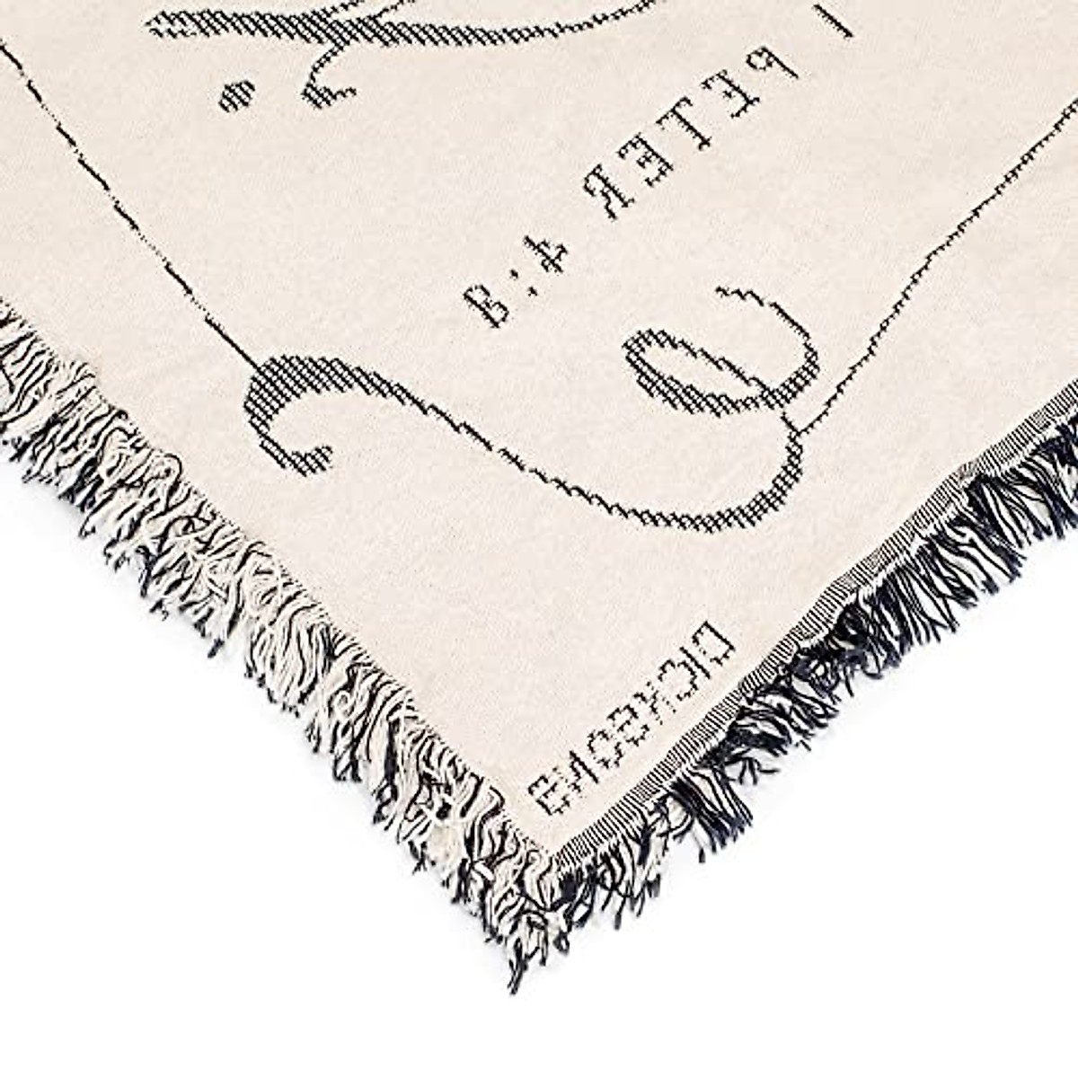 Dicksons Marriage Takes Three Black and White 52 x 68 All Cotton Tapestry Throw Blanket