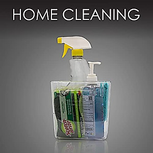 Brookstone BKH6252 [3 Pack] Clear Plastic Storage Bins, Closet and Accessories Organizer, Kitchen/Pantry/Refrigerator & Freezer Food Container, Under Sink Cleaning Supplies Basket [BPA Free], Acrylic