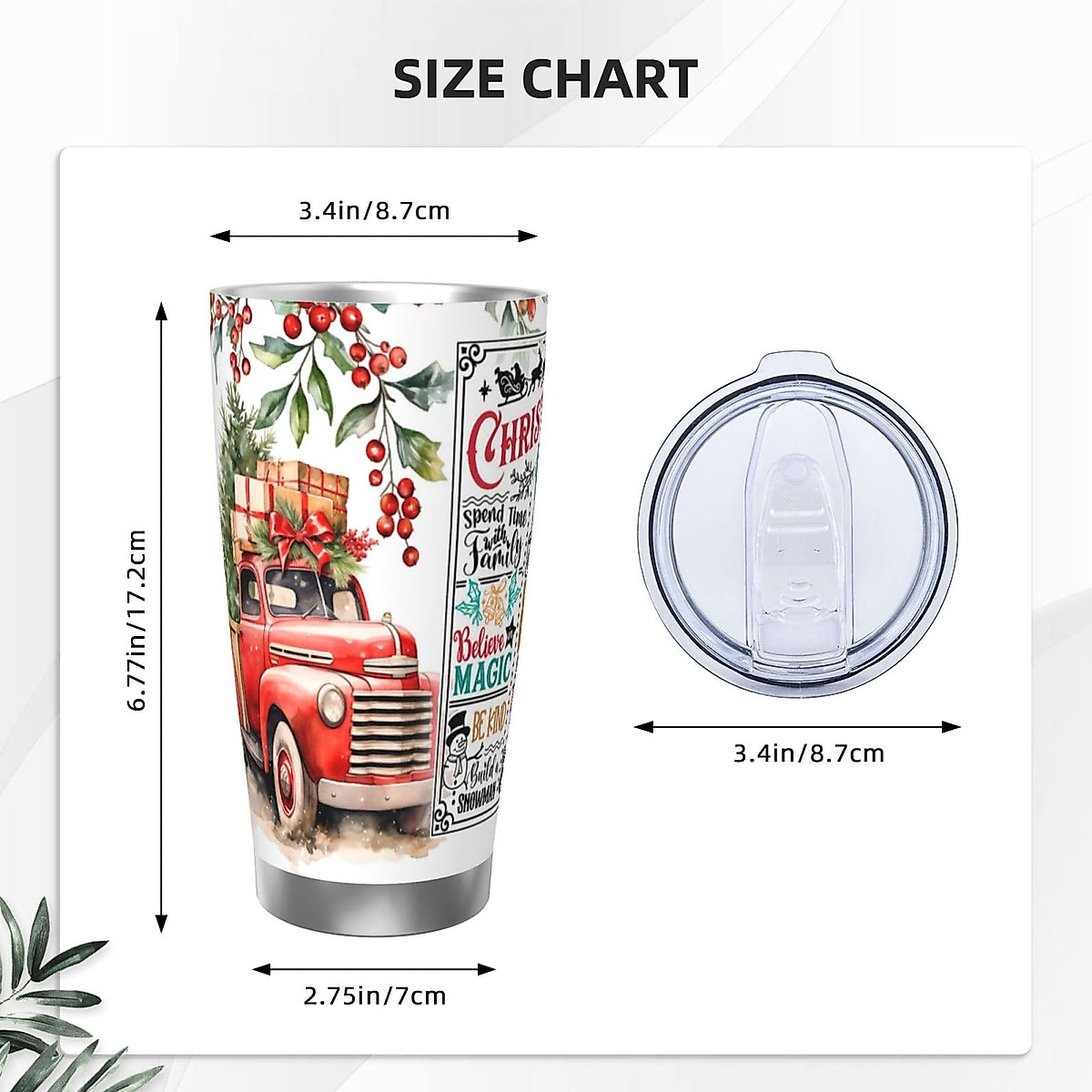 Stainless Steel Coffee Travel Mug - 20oz Snowman Christmas Tree Cup for Mom, Dad, Son, Daughter - Christmas Decor Gift