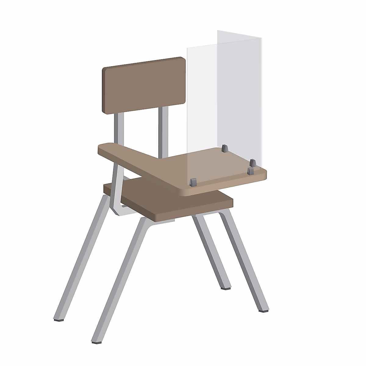 Aluminum Desk Partition Clamp for 1/8" to 1" Thick Panels (Pack of 2)