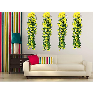 Pura Aide Artificial Lily Flower Garlands Fake Plant Foliage Hanging Vines for Home Bedroom Kitchen Garden Office Wedding Wall Decor