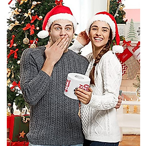 Printed TP Sorry Ran Out of Coal Santa Printed Toilet Paper Gag Gift – Merry Christmas Funny Toilet Paper Roll For Prank, Bathroom Decor, Stocking Stuffers, Novelty Xmas Holiday Gift – 500 Sheets