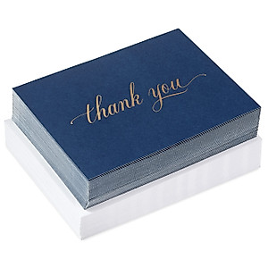 Hallmark Pack of Thank You Cards, Elegant Silver Foil (40 Thank You Notes with Envelopes)
