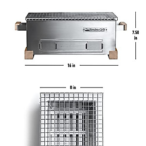 The Bincho Grill MG-168 Yakitori Tabletop Charcoal Griller-Mini Japanese Style Hibachi