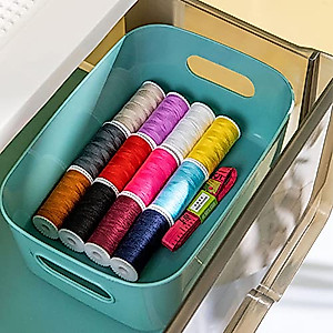 Plastic Storage Baskets 8 Pack, Small Pantry Baskets for Organizing, Organizer Basket Bins for Shelves, Organizer and Storage for Bathroom, Bedrooms, Kitchens (Colour Small)