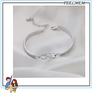 FEELMEM Daughter-in-Law Gift Bracelet You Were Hand Chosen by My Son and Are Like A Daughter to Me Gift for Daughter in Law(Bar bracelet silver)