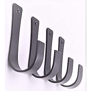 The Metal Magician Set of 4 Coat Hooks Wall Mounted Wrought Iron Hanger Farmhouse Rustic Key Holder Towel, Handbags, Hat Hanging Perfect for Bathroom, Kitchen, Living Room (Black)