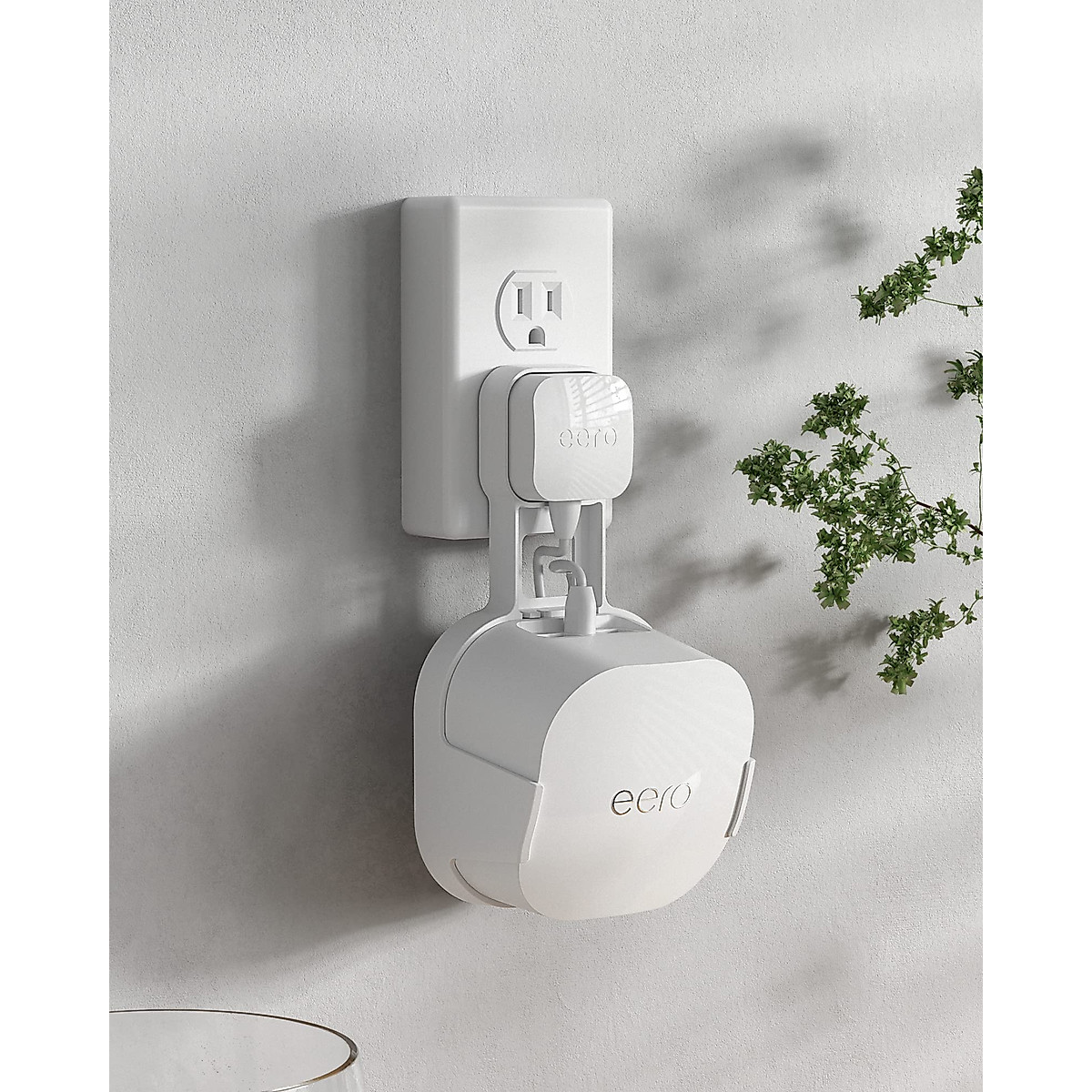 COOLWUFAN Outlet Wall Mount Holder for eero 6 or eero 6+ mesh Wi-Fi System [NOT Fit for eero mesh], No Messy Wires, Easy to Install Mount Holder for eero 6 & eero 6+ mesh Wi-Fi System (3 Pack)