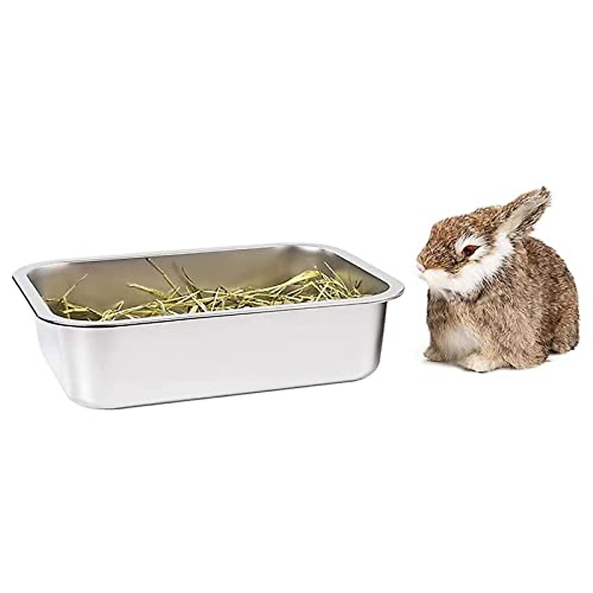 Stainless Steel Litter Bo for Cat and Rabbit Odor Control Non Stick Smooth Surface Easy to Clean Never Bend Rust roof