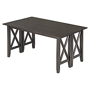 WOZNLA 6-Piece Rustic Dining Table Set - Foldable Table, 4 Padded Chairs, and 1 Bench - Ideal for Kitchen and Family Gatherings, Home Furniture Set, Espresso