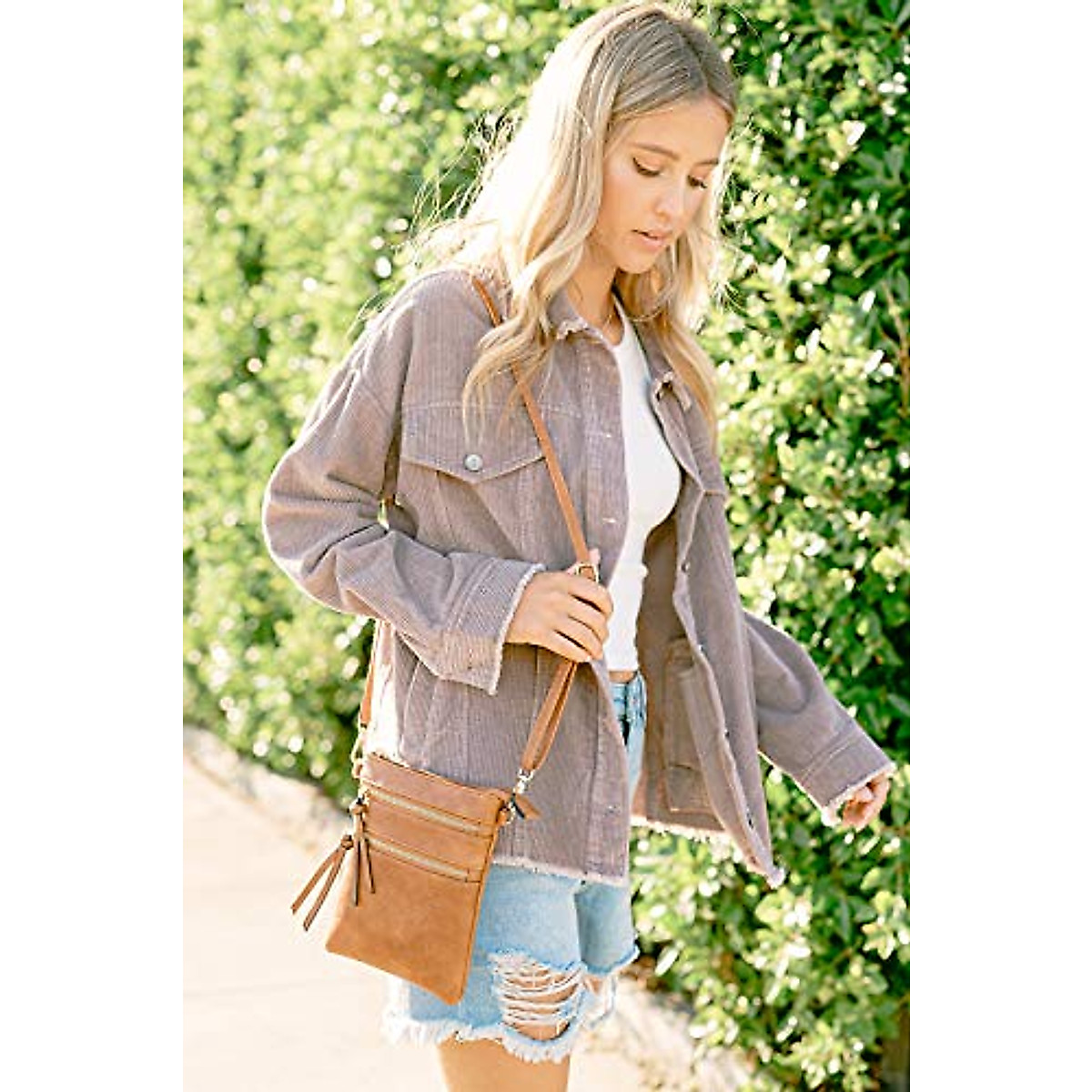 Isabelle Functional Multi Pocket Crossbody Bag (BLACK)