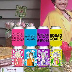 HOMEZZO Golden Girls Themed Party Can Coolers, 8 Pcs Funny Golden Girls Can Sleeves for Girls Party