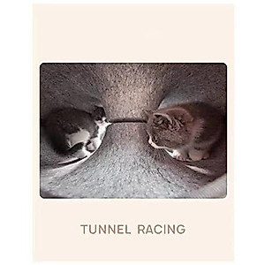 Cat Felt Tunnel Toy, Cat Donut Tunnel. Interactive Play Toys for Cats. Cat Tunnels for Indoor Cats, Great Toy for Cats Small Animals Grey,Dark Grey,Large