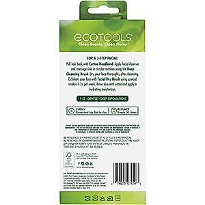 EcoTools Facial Cleanse & Prep Kit, Self-Care Skincare Tools, Cleanse & Exfoliate, Spa Headband, Cleansing Brush, Dry Brush, Makeup Prep, Eco-Friendly Skincare, Cruelty Free & Vegan, 3 Piece Set
