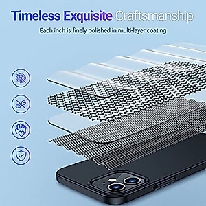 TORRAS Slim Fit iPhone 12 Case/iPhone 12 Pro Case, [Slim Yet Protective][Velvety Feel] Non-Slip Matte for iPhone 12 Slim Case/iPhone 12 Pro Thin Case 6.1 inch 2020, Graphite Black