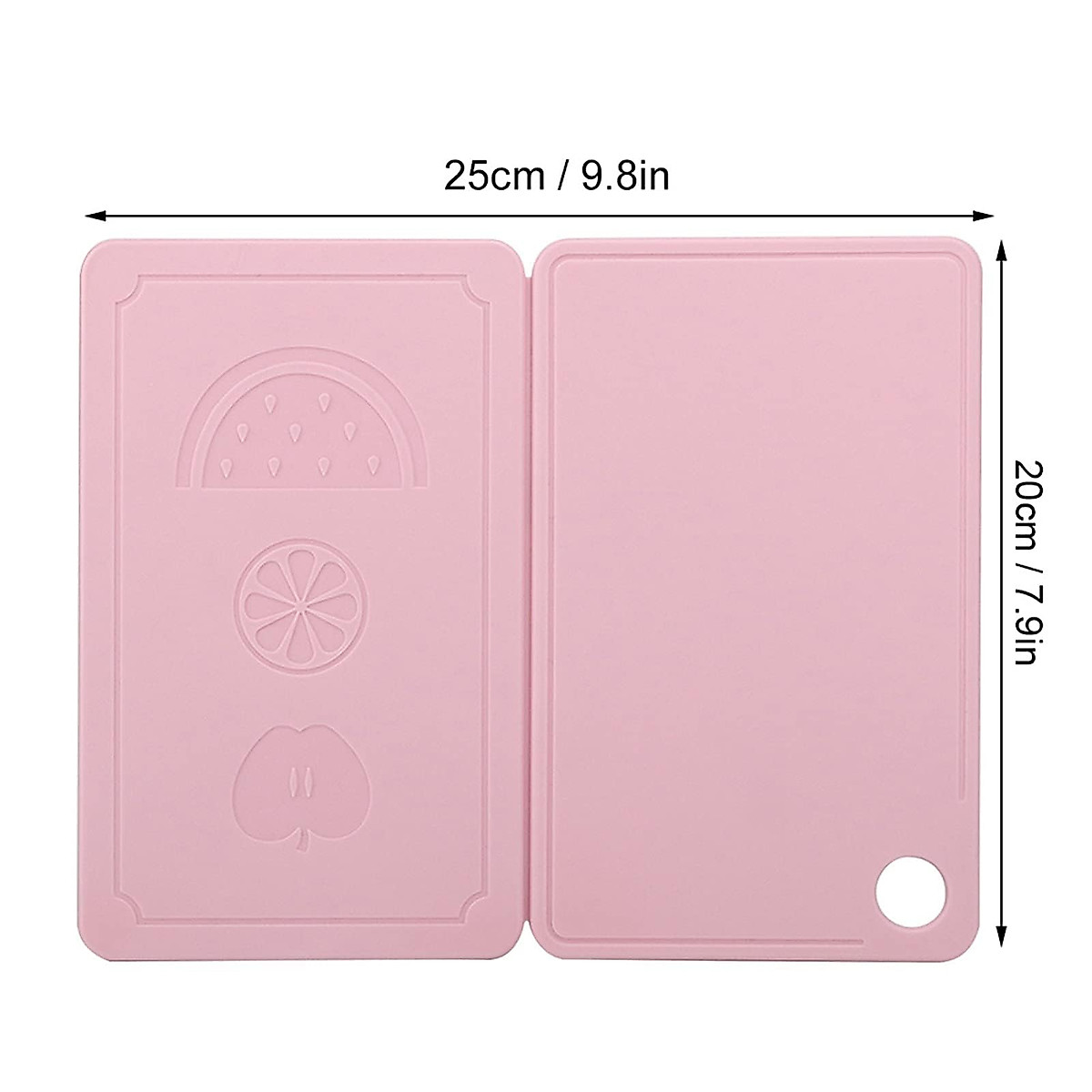 Small Cutting Board, Folding Cutting Board Cutting Boards for Kitchen Plastic Cutting Board Pink Fruit Cutting Board Mini Cutting Boards with Juice Grooves for Kitchen