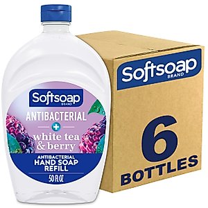 Softsoap - US05259A SOFTSOAP Antibacterial Liquid Hand Soap Refill, White Tea and Berry Fusion, 50 Ounce Bottle, Pack of 6