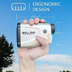 Golf Rangefinder,Wellray Laser Golf Rangefinder with Slope,650 Yards Rang Finder Devices with 6X Magnification & Flag Pole Locking Vibration Function, Range Finder for Golfing & Hunting,3 Modes
