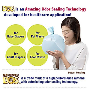 BOS Amazing Odor Sealing Cat Waste Disposal Bags - Durable, Unscented [Size: L, Color: light blue] (60 Count, Pack of 1) (60 Bags) NOT a litter box liner