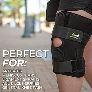 BraceAbility Plus Size Knee Brace - Bariatric Hinged Wraparound Sleeve for Extra-Large Legs and Obese Thighs to Support Meniscus Tears, Arthritis Pain, Tendonitis, Ligament Injuries and Sprains (6XL)