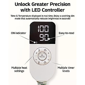 New 2023 Electric Heating Pad for Back Pain, Cramps, Neck, and Shoulders Pain Relief 12x24 UL Certified Double-Sided Ultra Soft Microplush Heat Pad - Dry & Moist Heat Patch with Lux Storage Bag (Gray)