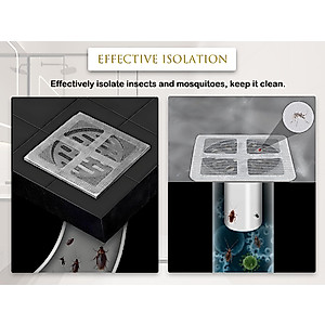 30PCS Pack 4" X 4" Disposable Shower Drain Hair Catcher, Floor Drain Sticker, Bathroom,Bathtub,Sink, Kitchen,Drain Mesh Cover,Drain Mesh Strainer