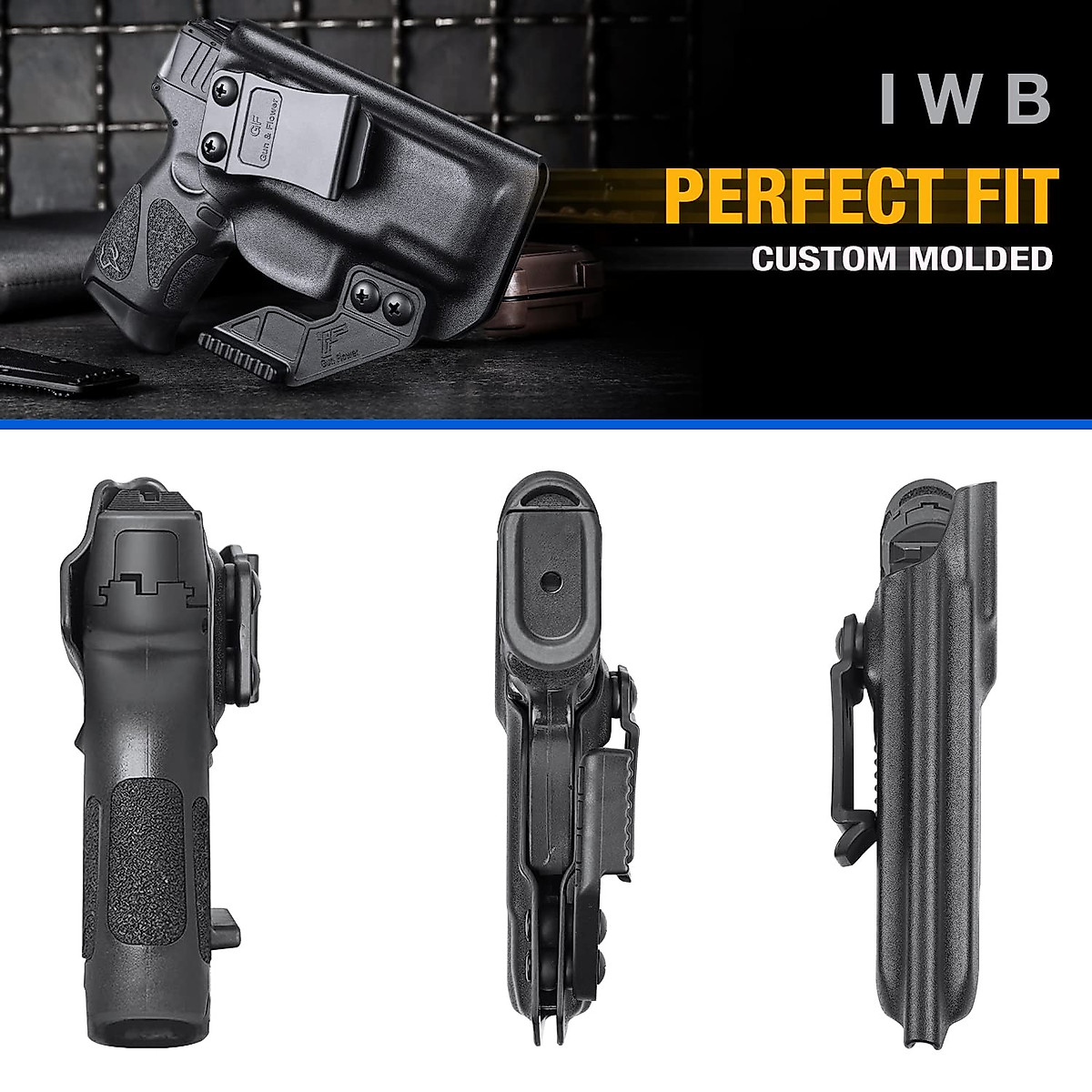 IWB Kydex Holsters Compatible with Taurus G2C/G3C, PT111 G2, PT140 Inside Waistband Concealed Carry IWB Holster for Taurus, Adj. Retention, Right Hand