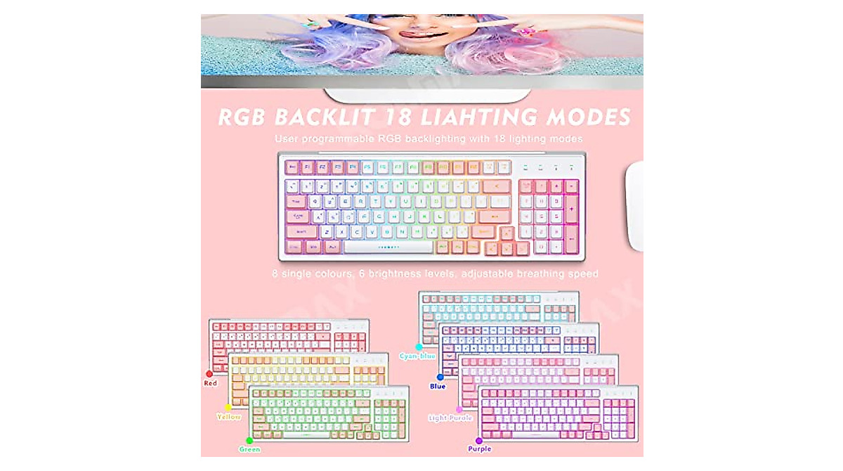 KOLMAX CK98 Wireless Gaming Keyboard & Mouse Combo | RGB & 98 Keys