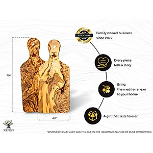 SOLTAKO Olive Small Cheese Boards, Set of 2 Small charcuterie Boards with Handle, Set of Mini charcuterie Boards, Cutting Boards for Kitchen, Butter Board Set, Handmade, 11.4"x4.9"