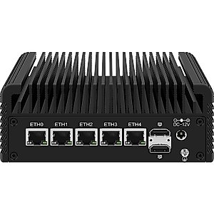 CWWK AlderLake-N100 5-Port Firewall Appliance with i226-V, DDR5 Slot, 2.5G RJ45 Network Port, 4K Display Outputs, M.2 NVMe Slots, SATA3.0, USB2.0, TPM Compatibility, Mini PC (N100-5L-16G/256G)