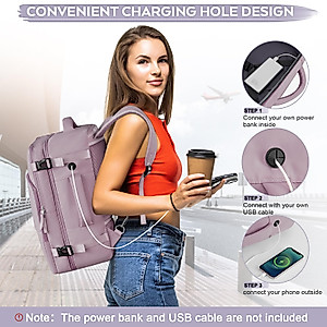 Getravel Travel Backpack, Carry On Backpack, Personal Item Bag for Airlines, Lightweight Casual Work College Gym Hiking Daypack Weekender bag, Laptop Backpack, Light Purple